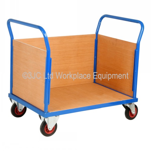 Classic Platform Trolley Timber Sides 500kg Capacity | 3JC